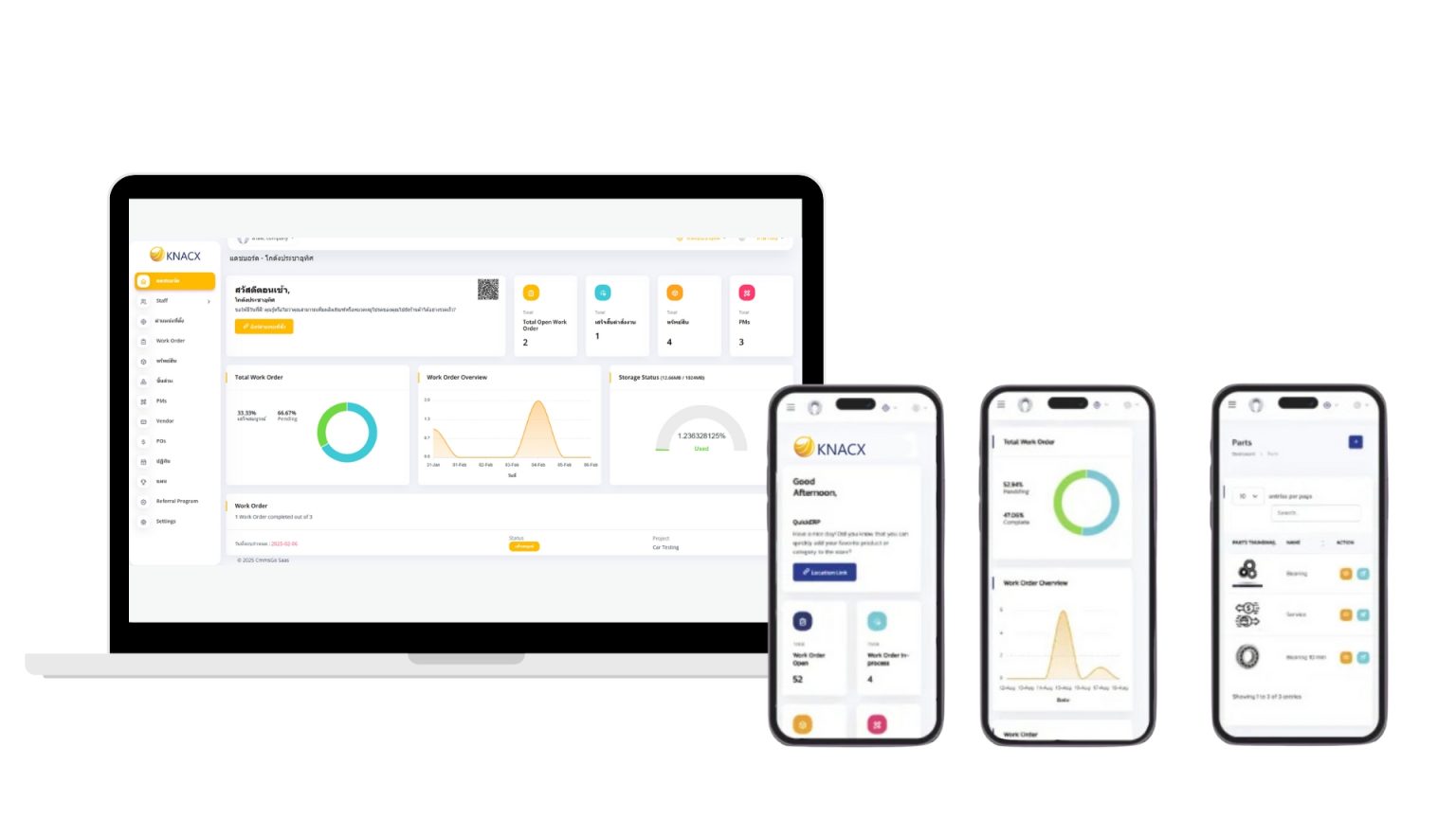 Knacx โปรแกรม CMMS ตรวจสอบเครื่องจักร